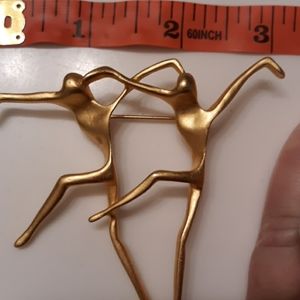 A.J.C. | Jewelry | Vintage Modernist Ajc Goldtone Dancers Brooch | Poshmark